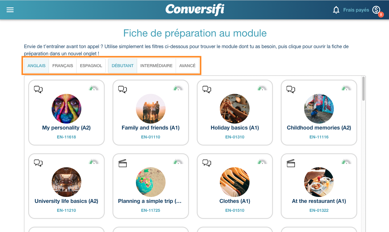 Comment trouver ta fiche de Préparation au Module – Conversifi (French)