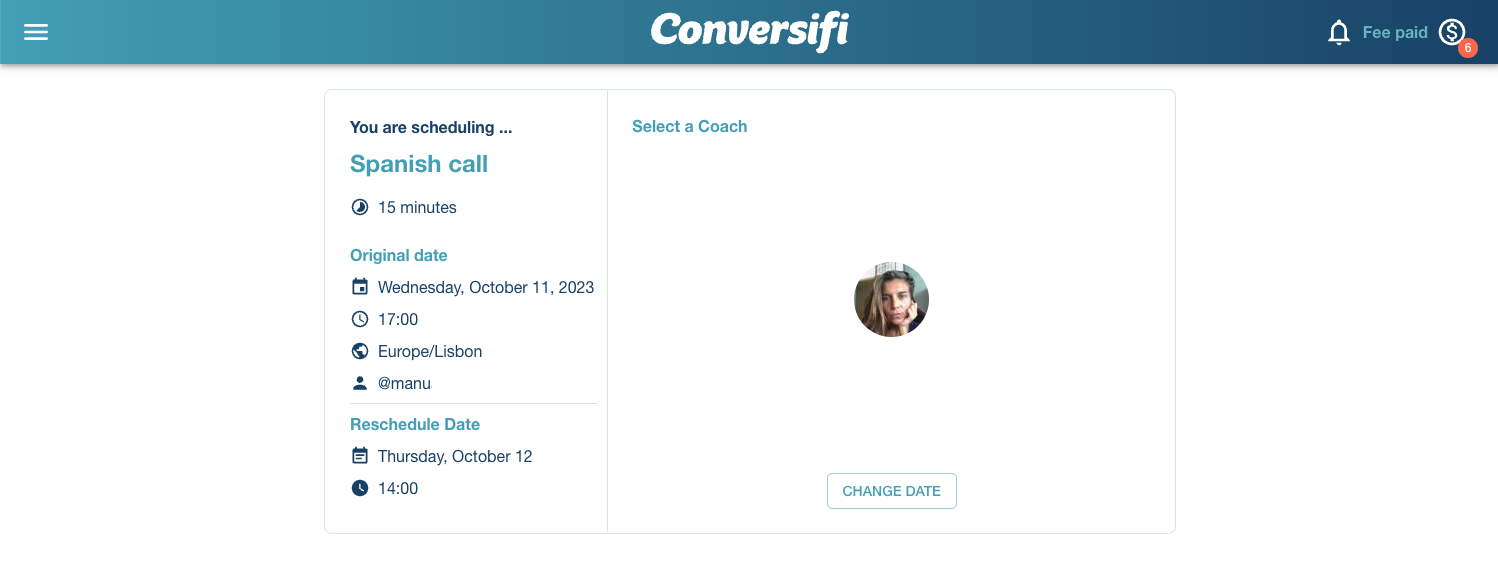 Reschedule my scheduled call – Conversifi (English)
