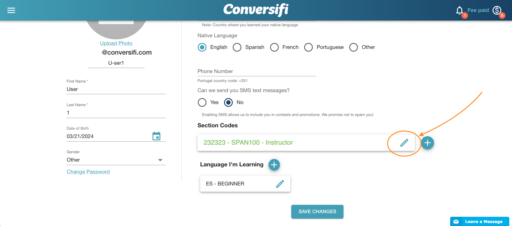 How to add multiple section codes – Conversifi (English)