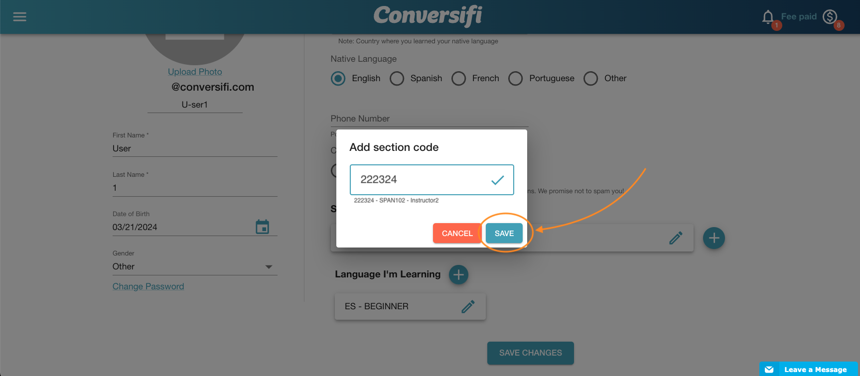 How to add multiple section codes – Conversifi (English)